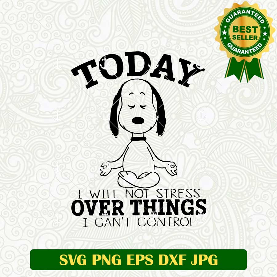 Today I Will Not Stress Over Things I Can't Control SVG, Snoopy Funny ...