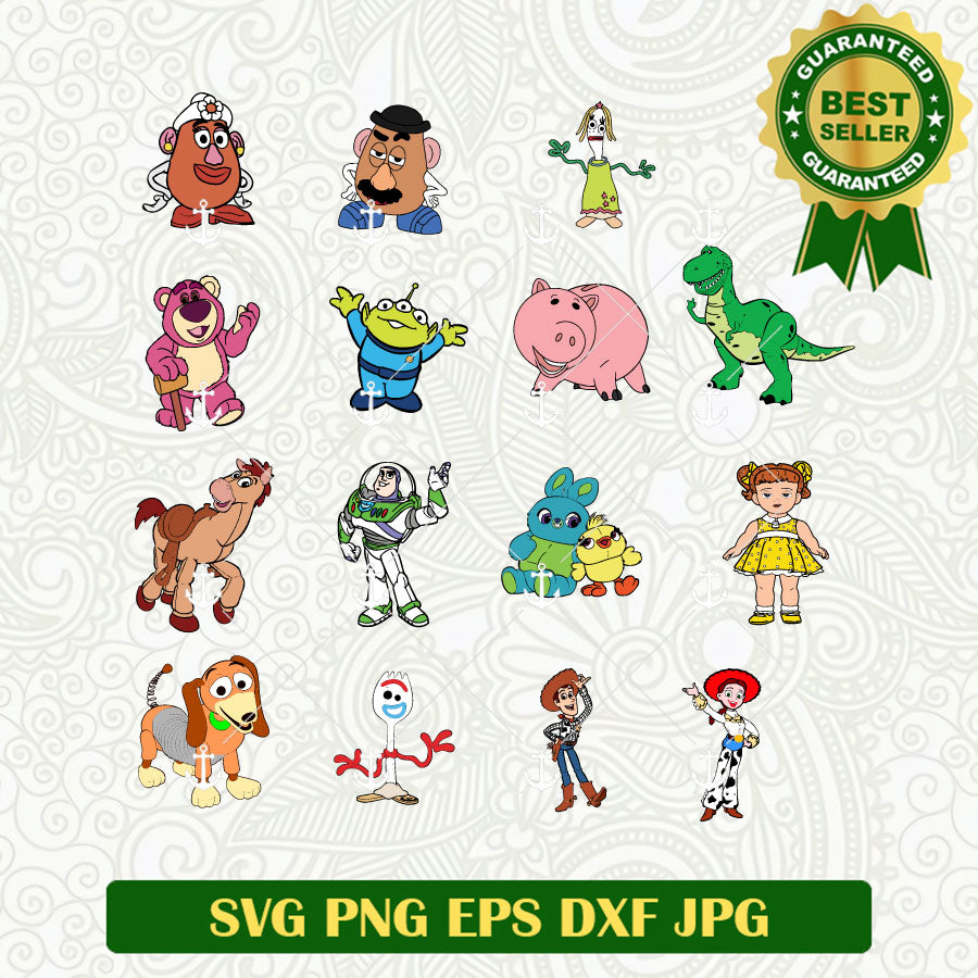 Toy Story Characters Bundle SVG, Toy Story Woody Buzz Lightyear SVG PN ...