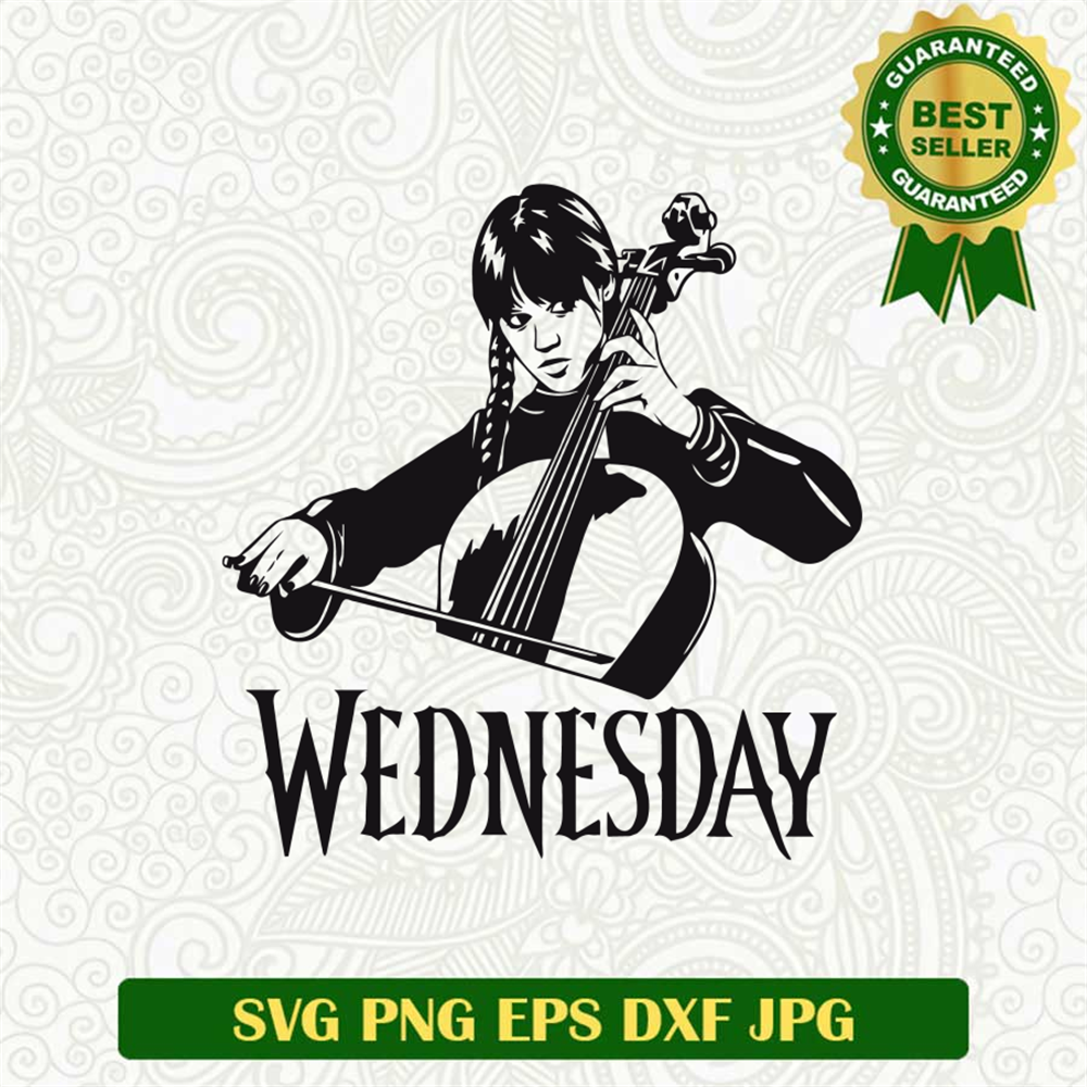 Wednesday Addams Play Cello SVG, Wednesday Addams SVG, Addams Family S ...
