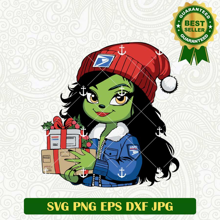 Woman Grinch USPS Christmas SVG, Woman Grinch SVG PNG, Grinch USPS SVG ...