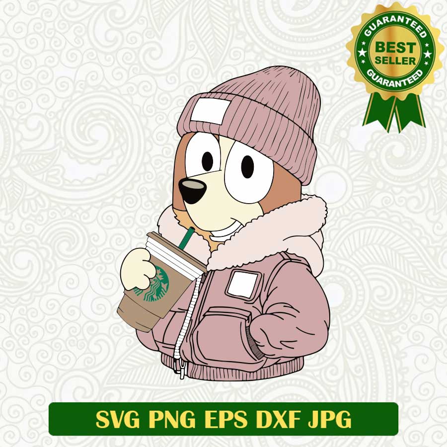 Bluey Drink coffee starbucks Tumbler SVG, Bluey Character SVG, Bluey ...