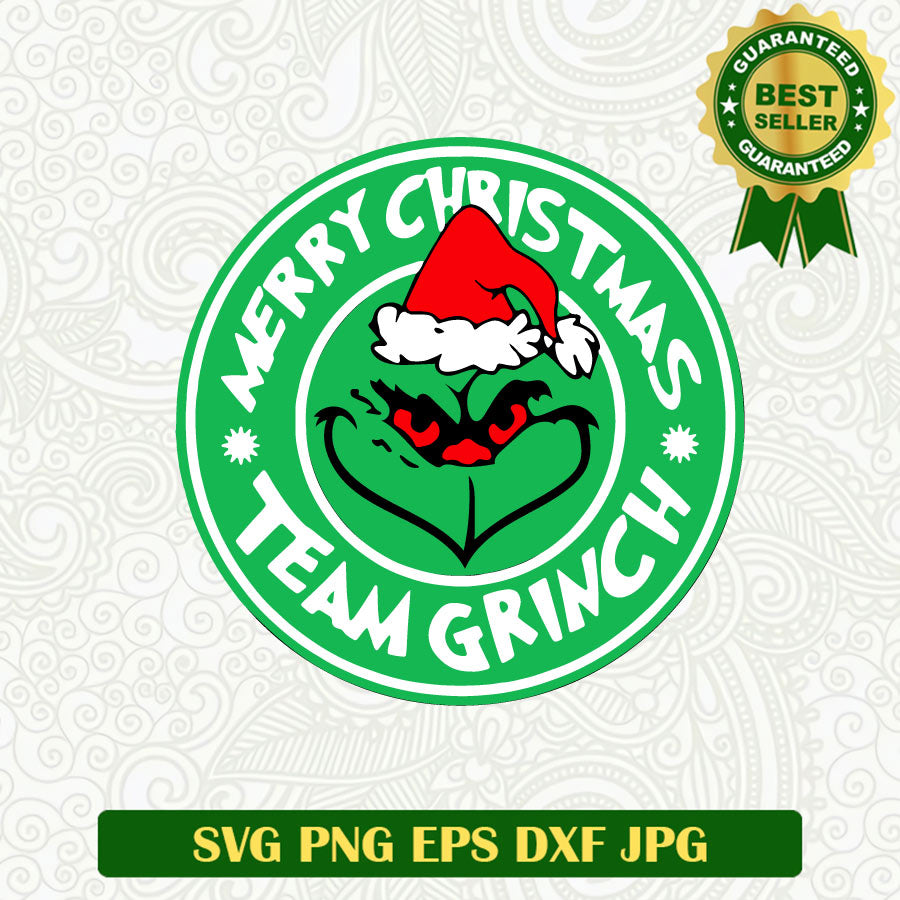 Team Grinch merry christmas SVG, Christmas Grinch coffee logo SVG ...